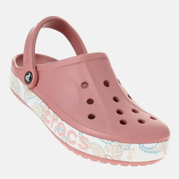 CROCS | Shoes | Crocs Bayaband Pink Blossom Bandana Print Clog | Poshmark